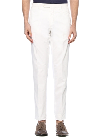 Pal Zileri Erkek Beyaz Normal Bel Dar Paça Pantolon 52 IT