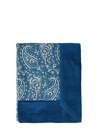 Haan Mavi Şal Desenli Masa Örtüsü
