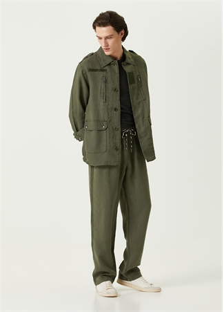 Zadig&voltaire Erkek Pixel Haki Keten Pantolon 42 It Zadig&voltaire Erkek Pixel Haki Keten Pantolon 42 It