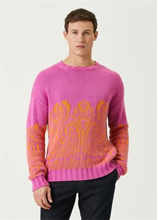 Etro Erkek Pembe Bisiklet Yaka Jakarlı Kazak S EU Etro Erkek Pembe Bisiklet Yaka Jakarlı Kazak S EU