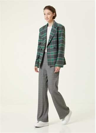 Beymen Kadın Gri Yüksek Bel Triko Pantolon 42 EU