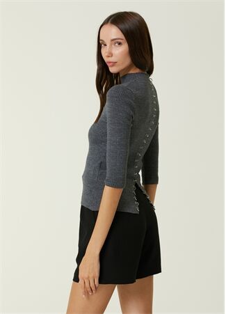 Maje Kadın Gri Yarım Balıkçı Yaka Kazak 2 US