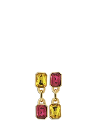 Ninon Kadın Şeftali Sarı Taşlı Altın Rengi Kaplama Küpe Pembe EU Ninon Kadın Şeftali Sarı Taşlı Altın Rengi Kaplama Küpe Pembe EU