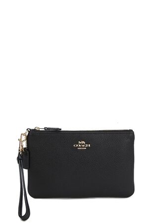 Coach Kadın Siyah Logo Detaylı Deri Cüzdan EU