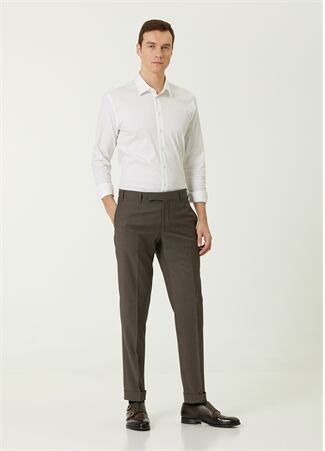 Pal Zileri Erkek Haki Yün Pantolon Yeşil 48 IT