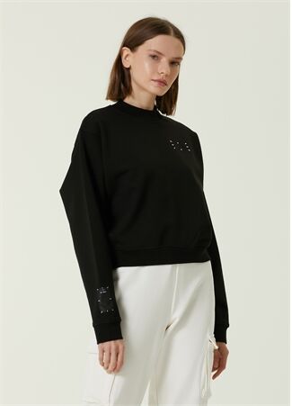 MCQ Kadın Siyah Bisiklet Yaka Sweatshirt XS EU