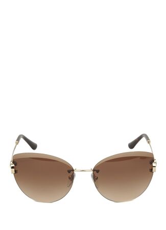Bvlgari Kadın Cat Eye Formlu Güneş Gözlüğü Altın Rengi 60 EU