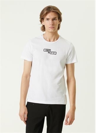 Beymen Club Erkek Beyaz Reflektif Slogan Baskılı T-shirt S