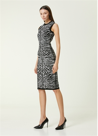 Michael Kors Kadın Zebra Desenli Kolsuz Midi Elbise Siyah M EU Michael Kors Kadın Zebra Desenli Kolsuz Midi Elbise Siyah M EU