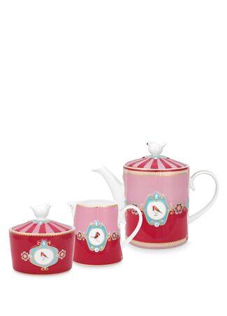 Pip Studio Love Bird 3lü Porselen Çay Seti Kırmızı Pip Studio Love Bird 3lü Porselen Çay Seti Kırmızı
