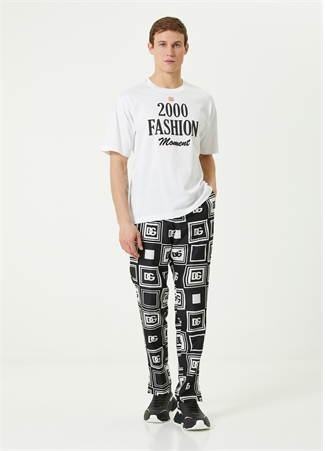 Dolce&Gabbana Erkek Siyah Beli Kordonlu Logo Desenli İpek Pantolon 46 IT Dolce&Gabbana Erkek Siyah Beli Kordonlu Logo Desenli İpek Pantolon 46 IT