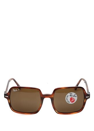 Ray-Ban Kadın Square II Striped Havana Güneş Gözlüğü Kahverengi 53 EU