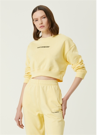 Fifty Pieces Kadın Sarı Logolu Crop Sweatshirt S EU