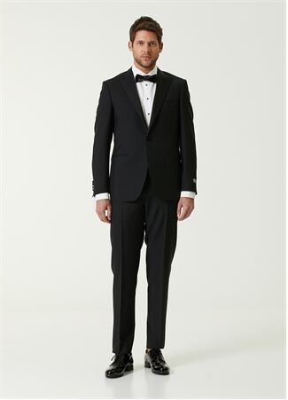 Canali Erkek Siyah Yün Smokin 52 IT