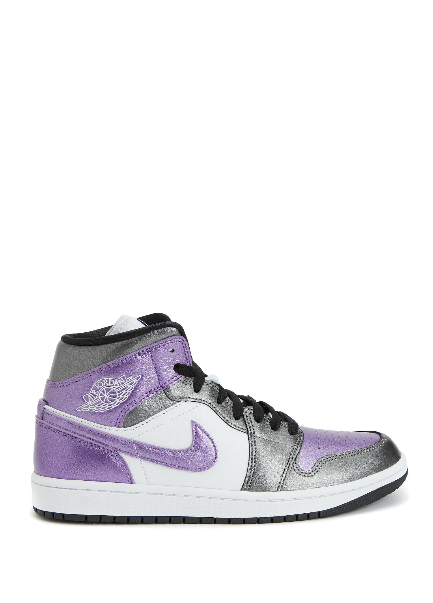 Nike - WMNS Air Jordan 1 Beyaz Mor Kadın Deri Sneaker - Beyaz