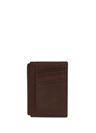 Brunello Cucinelli Erkek Kahverengi Deri Kartlık EU