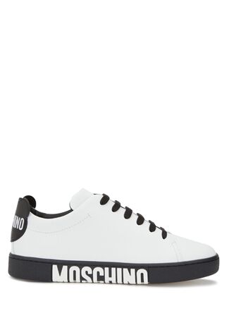 Moschino Kadın Beyaz Logo Detaylı Deri Sneaker 36 EU