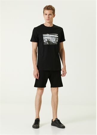 John Frank Erkek Siyah Beli Kordonlu Şort S EU