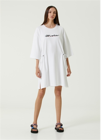 Off-White Kadın Beyaz Logolu Mini Jersey Elbise S EU Off-White Kadın Beyaz Logolu Mini Jersey Elbise S EU