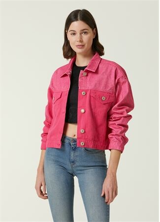 Les Benjamins Kadın Pembe Jean Ceket S EU Les Benjamins Kadın Pembe Jean Ceket S EU