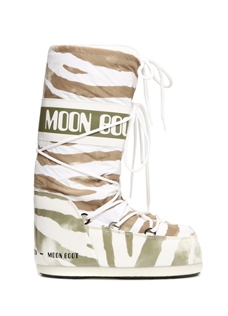 Moon Boot Kadın Icon Zebra Desenli Kar Botu Beyaz 39-4 EU