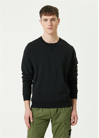 Stone Island Erkek Siyah Kolu Cep Detaylı Sweatshirt S EU Stone Island Erkek Siyah Kolu Cep Detaylı Sweatshirt S EU
