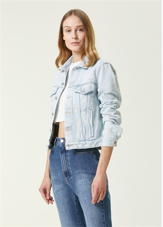 Off-White Kadın Mavi Baskılı Jean Ceket 42 IT Off-White Kadın Mavi Baskılı Jean Ceket 42 IT