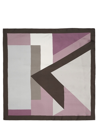 Pal Zileri Erkek Pembe Geometrik Desenli İpek Atkı EU