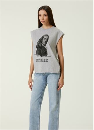 Zadig&Voltaire Kadın Cecilia Voltaire Gri Baskılı T-shirt M EU