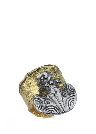 Unique By Av Kadın Tanrıça İşlemeli Yüzük Gri EU