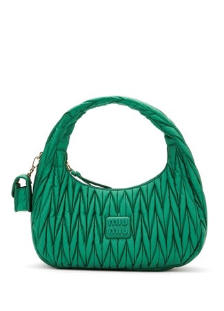 Miu Kadın Yeşil Drapeli Omuz Çantası Eu