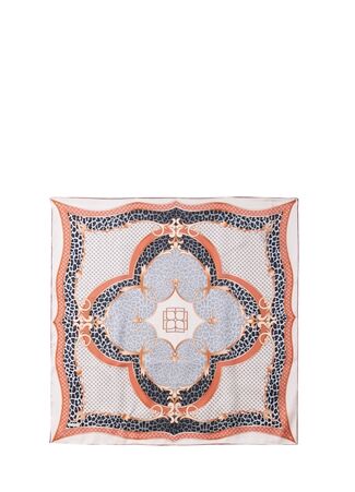 Beymen Kadın Kahverengi Logolu 90x90 cm Saten İpek Eşarp EU