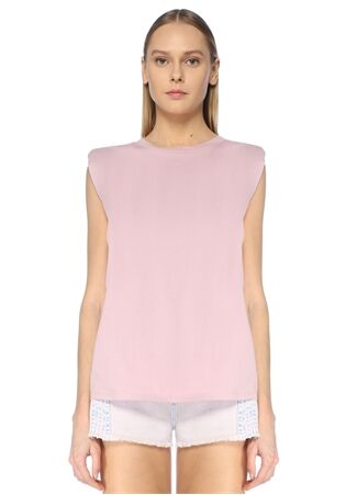 IRO Kadın Pembe Bisiklet Yaka Kolsuz T-shirt M EU