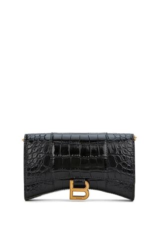 Balenciaga Kadın Hourglass Siyah Deri Omuz Çantası EU Balenciaga Kadın Hourglass Siyah Deri Omuz Çantası EU