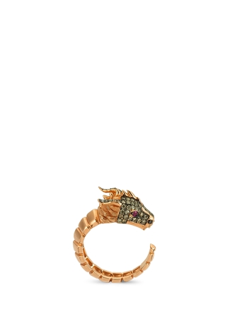 Collection-Selda Jewellery Kadın Dragon Başı Pırlantalı Altın Rengi Yüzük EU Collection-Selda Jewellery Kadın Dragon Başı Pırlantalı Altın Rengi Yüzük EU