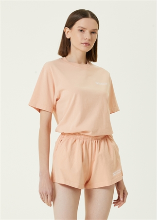 Sporty & Rich Kadın Somon Bisiklet Yaka Logolu T-shirt Turuncu S EU Sporty & Rich Kadın Somon Bisiklet Yaka Logolu T-shirt Turuncu S EU