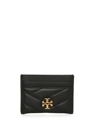 Tory Burch Kadın Kira Chevron Siyah Kapitoneli Deri Kartlık EU