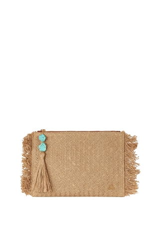 Jimba Kadın Zoe Doğal Taş Detaylı Hasır El Çantası Bej Eu Jimba Kadın Zoe Doğal Taş Detaylı Hasır El Çantası Bej Eu