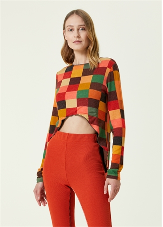 Anim Kadın Palis Kareli Yırtmaç Detaylı Bluz S EU Anim Kadın Palis Kareli Yırtmaç Detaylı Bluz S EU