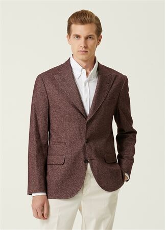 Brunello Cucinelli Erkek Bordo Yün Ceket 52 IT Brunello Cucinelli Erkek Bordo Yün Ceket 52 IT