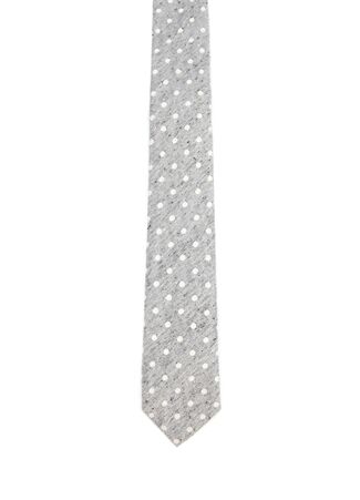 Palzileri Lab Erkek Gri Puantiyeli İpek Kravat EU