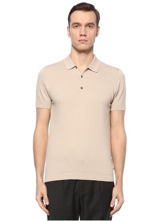 Beymen Erkek Bej Polo Yaka Dokulu Kısa Kollu Triko M EU