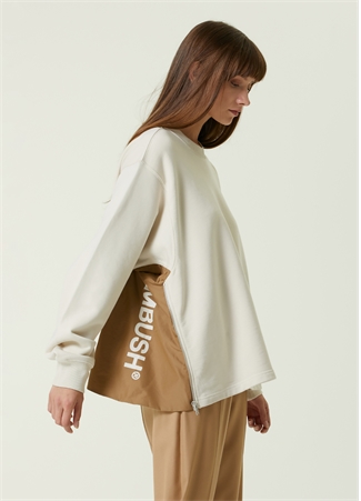 Ambush Kadın Ekru Yanı Logo Detaylı Sweatshirt Beyaz S EU Ambush Kadın Ekru Yanı Logo Detaylı Sweatshirt Beyaz S EU