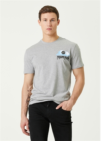 Philipp Plein Erkek Gri Figür Baskılı Logo Detaylı T-shirt L EU Philipp Plein Erkek Gri Figür Baskılı Logo Detaylı T-shirt L EU