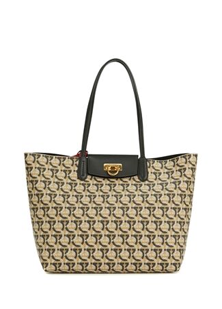 Salvatore Ferragamo Kadın Colorblocked Logo Baskılı Çanta EU