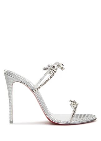 Christian Louboutin Kadın Silver Taş Detaylı Terlik Gri 36 Eu Christian Louboutin Kadın Silver Taş Detaylı Terlik Gri 36 Eu