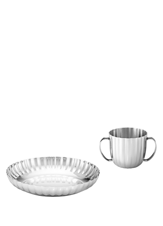Georg Jensen Bernadotte Çizgi Dokulu Çelik 2li Tabak Seti Gri Georg Jensen Bernadotte Çizgi Dokulu Çelik 2li Tabak Seti Gri