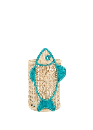 Mercedes Salazar Blue Fish Small Rafya Vazo Mavi Mercedes Salazar Blue Fish Small Rafya Vazo Mavi