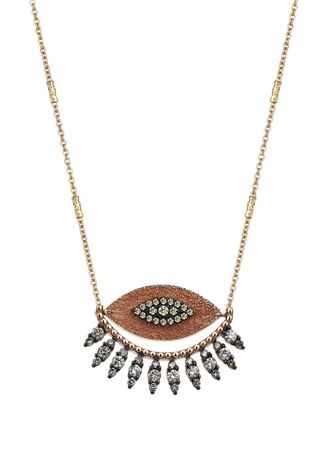 Kısmet by Milka Kadın Göz Formlu Pırlantalı Altın Rengi Kolye EU