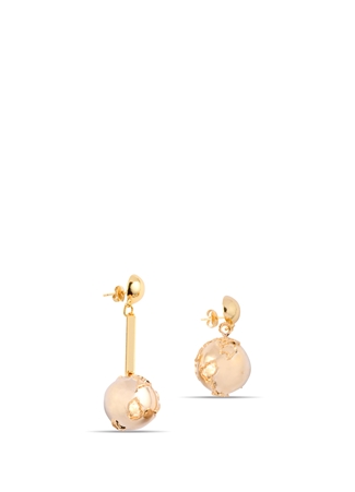 Volonte Kadın La Terre Dünya Asimetrik Altın Rengi Kaplama Küpe EU Volonte Kadın La Terre Dünya Asimetrik Altın Rengi Kaplama Küpe EU